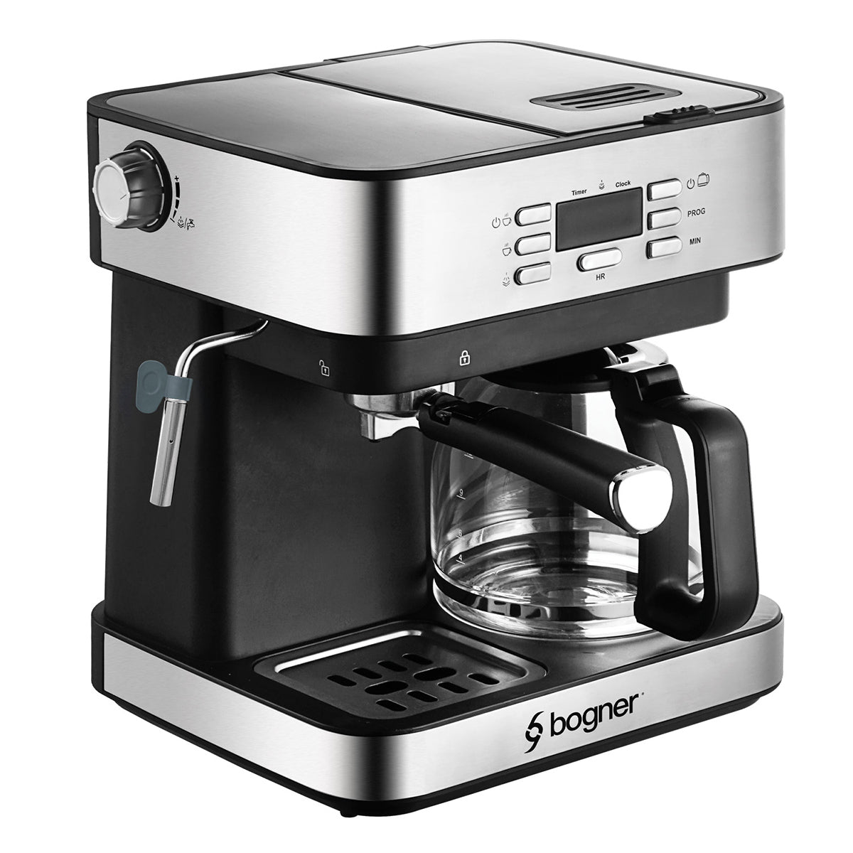 Cafetera 2 en 1 Espresso + Goteo Acero Inoxidable Bogner – bognermex
